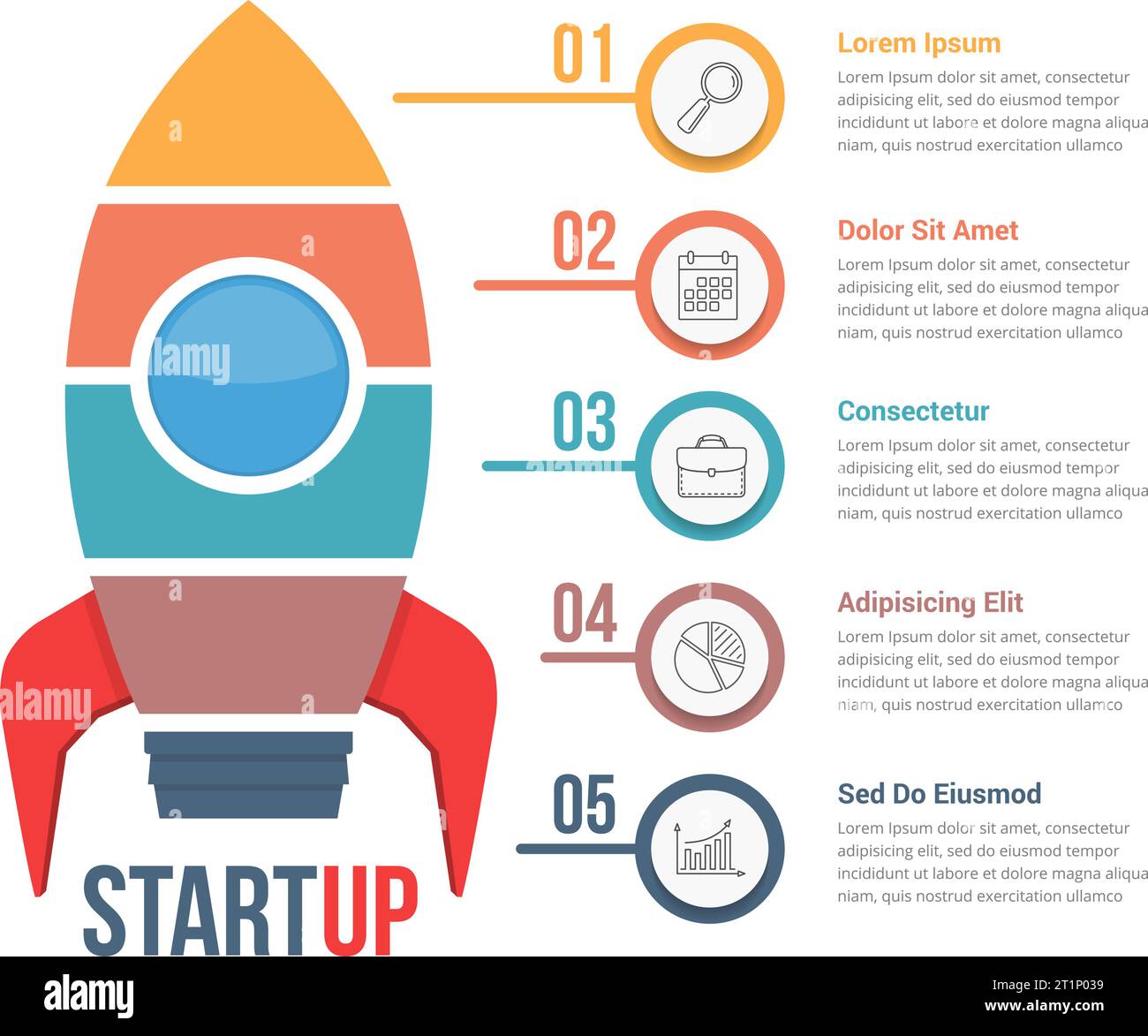 Startup project steps infographics Cut Out Stock Images & Pictures - Alamy