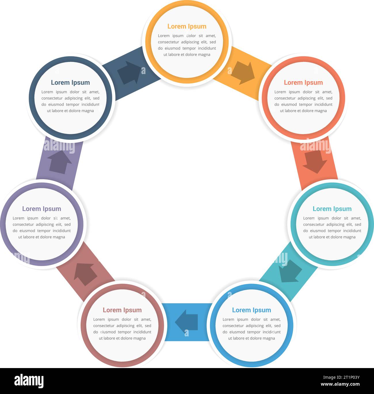 Circle diagram infographic template with seven steps or options ...