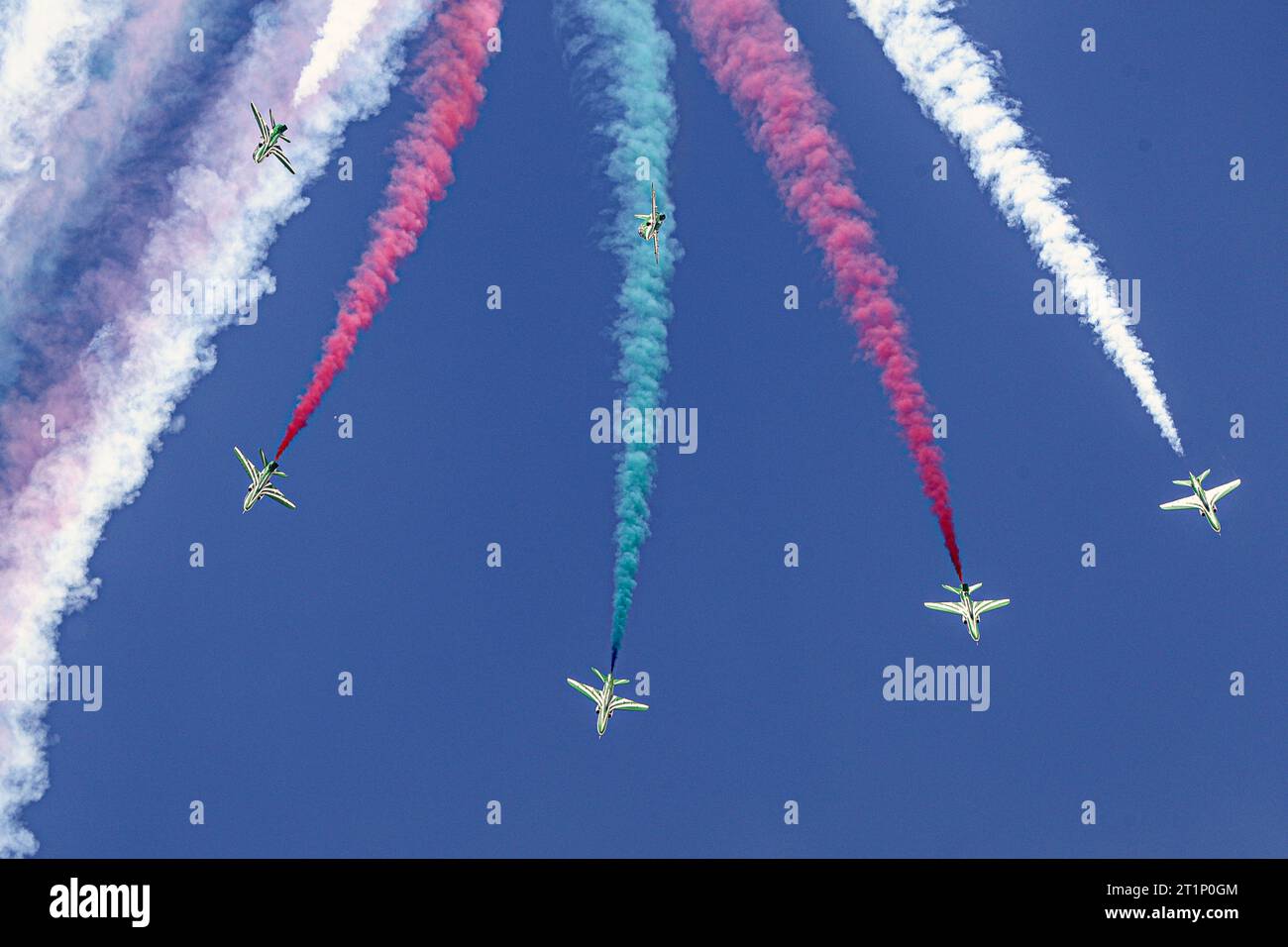 Cairo, Egypt. 14th Oct, 2023. Aircraft perform aerobatics during the ...