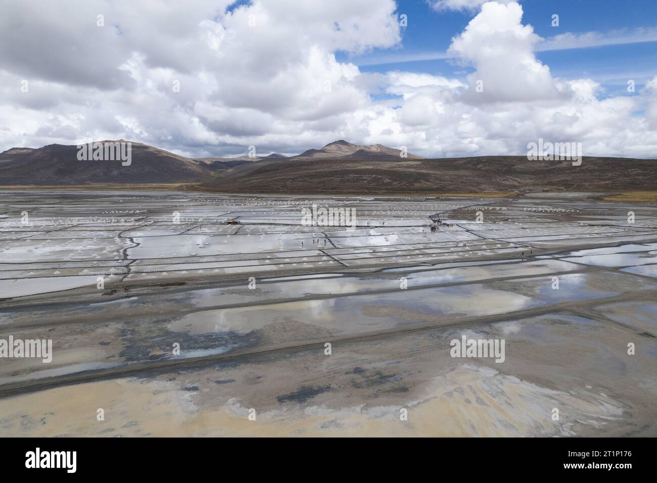 Aerial view of Arequipa, Peru's salt flats Stock Photo - Alamy