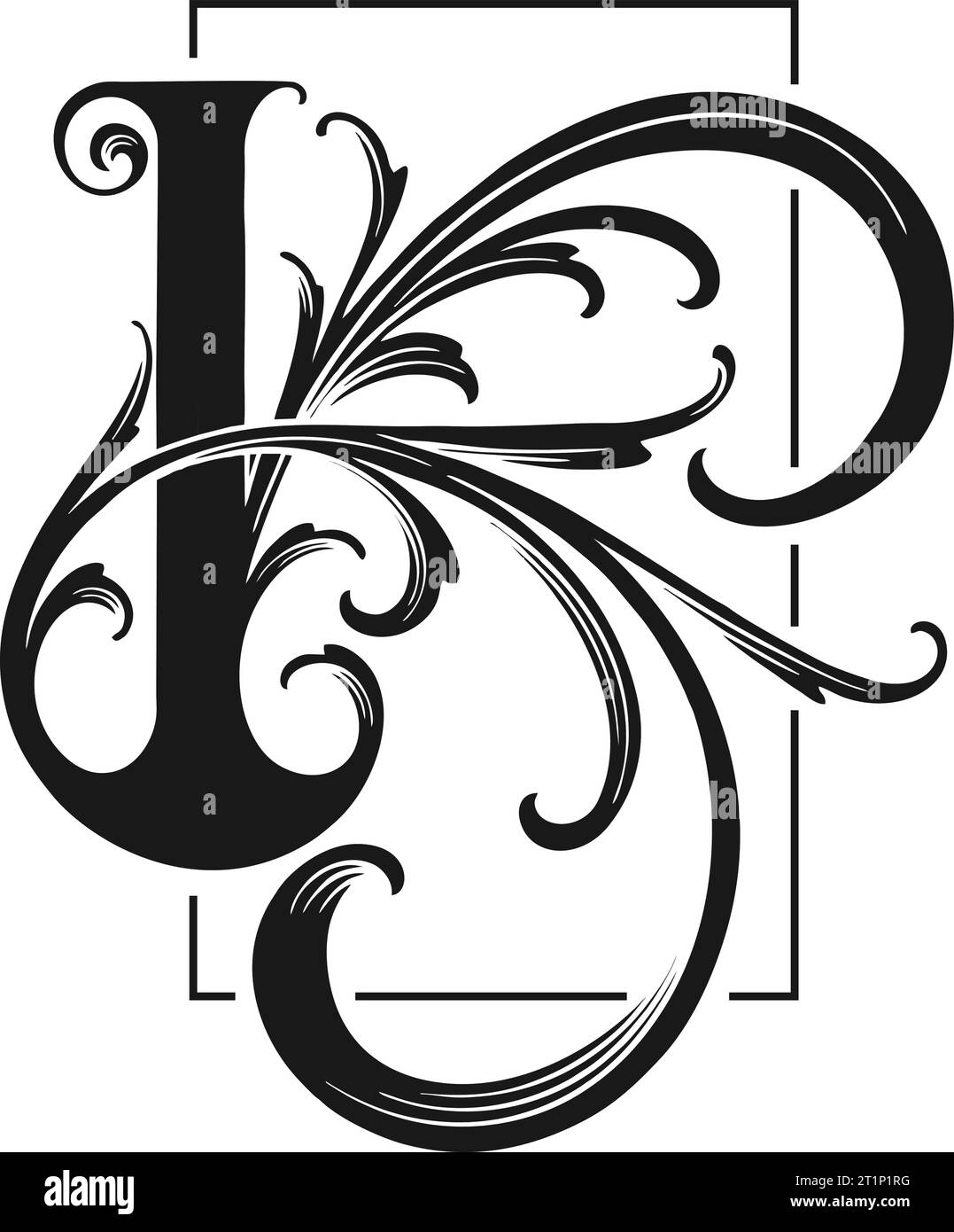 Luxury emblem classic K monogram logo outline vector illustrations for ...