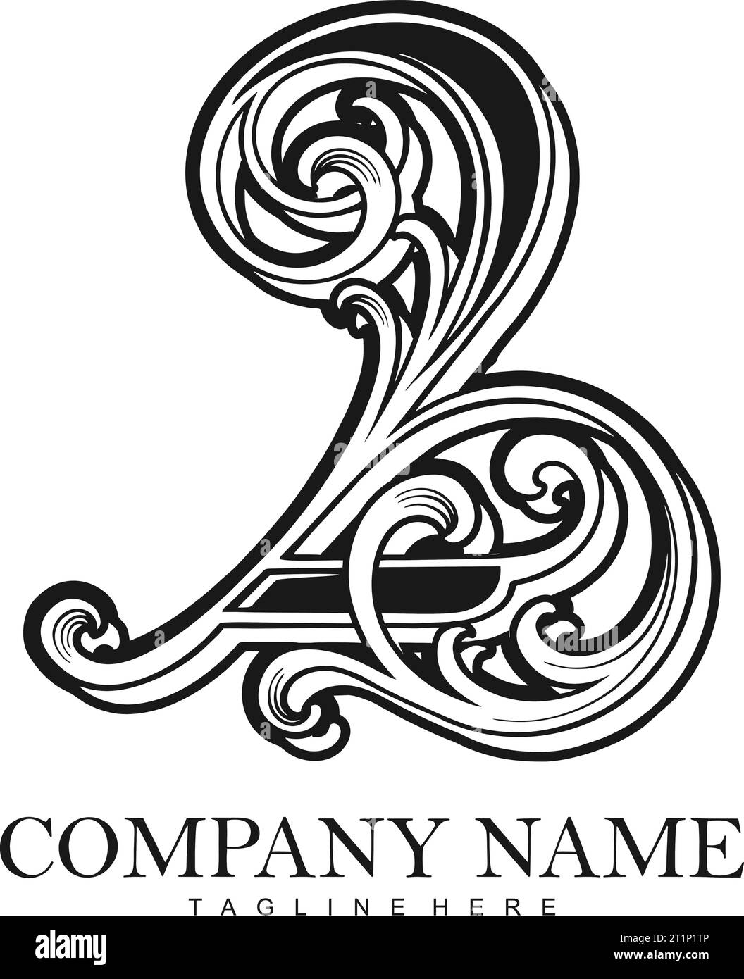 Luxury number 2 monogram logo outline vector illustrations for your ...