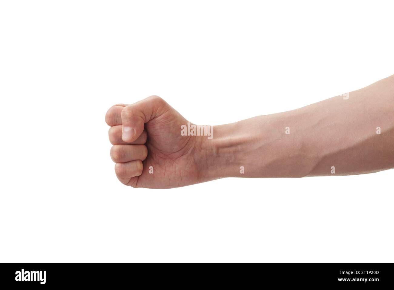 Man hand fist gesture isolated on white background Stock Photo - Alamy