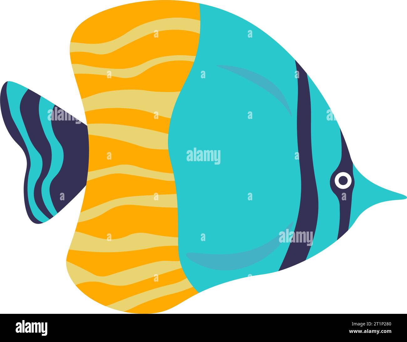 Scribbled angelfish, marine exotic fish vector Stock Vector Image & Art ...