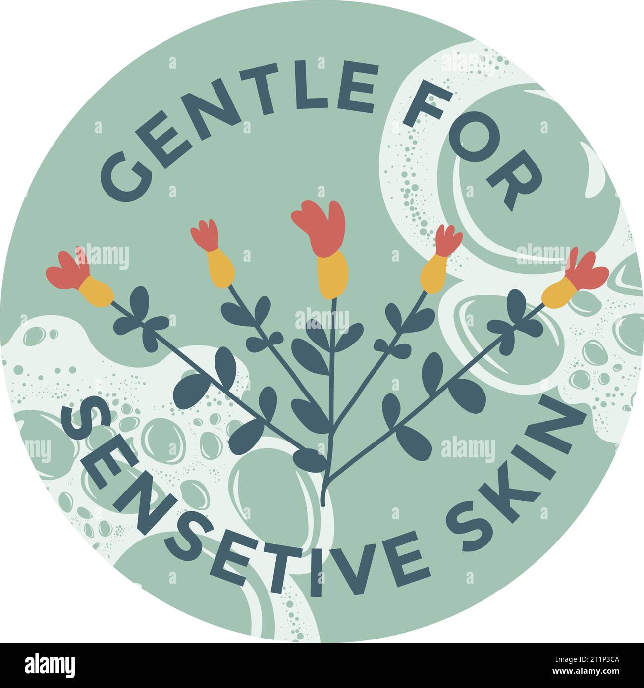 Gentle for sensitive skin, detergent label vector Stock Vector Image ...