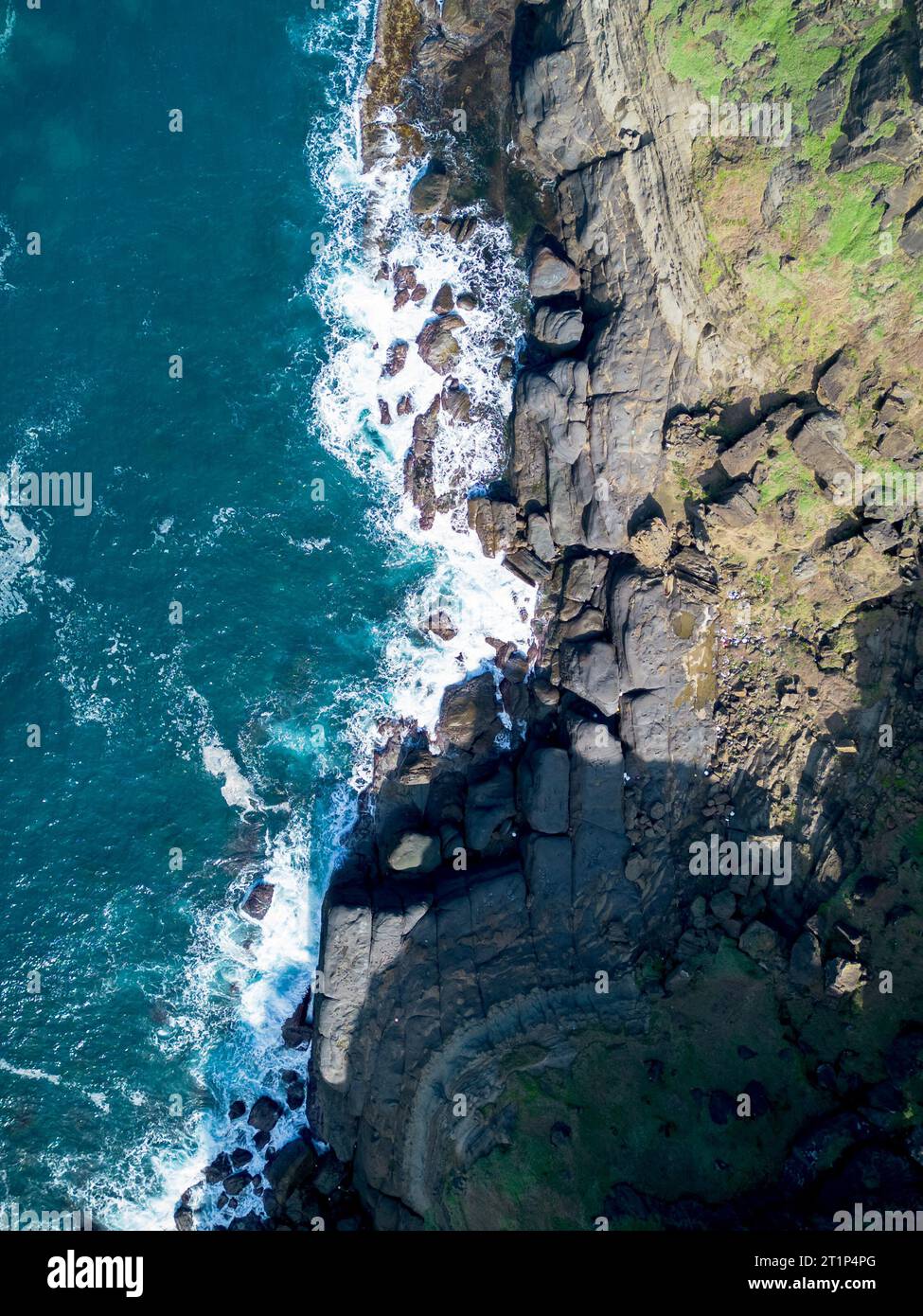 Aerial view of Bitoujiao lighthouse, a famous scenery of Taiwan ...