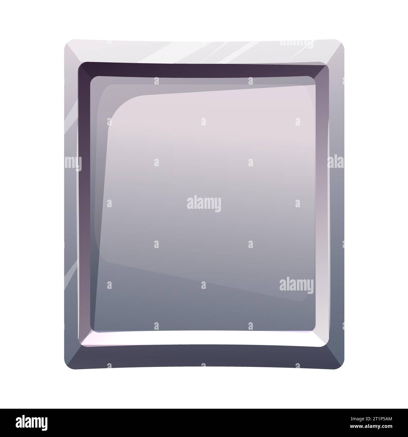 Metal plate, steel frame, iron panel, silver game menu in cartoon style ...