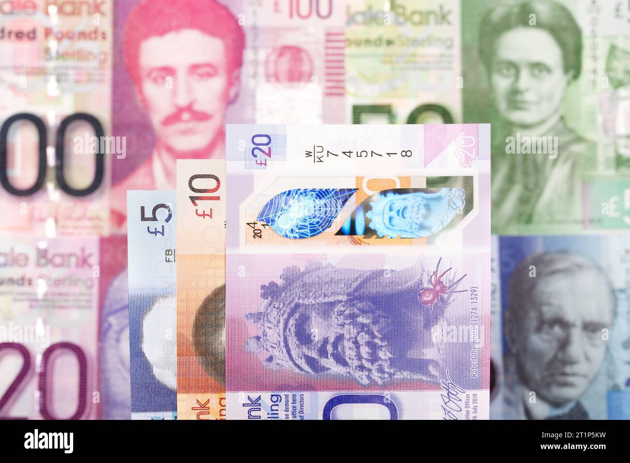 Scottish money - pound a business background Stock Photo - Alamy