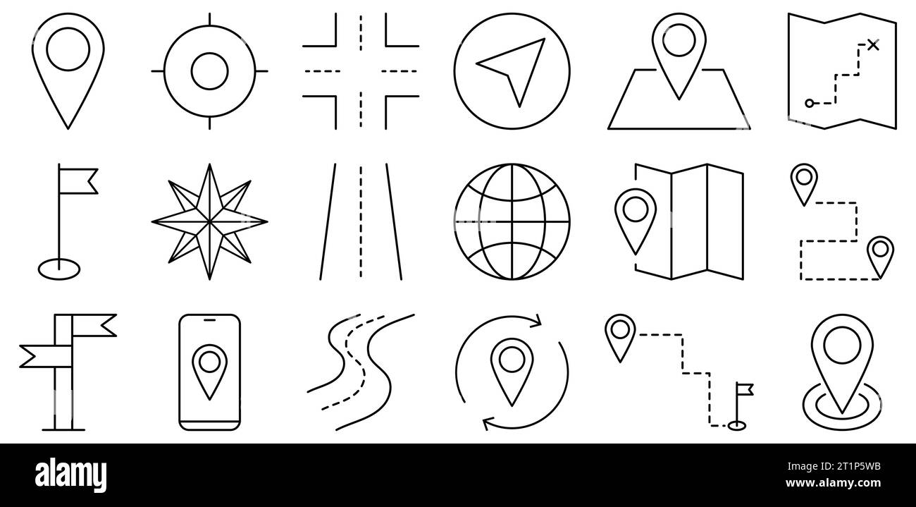 Navigation icon line set. Design can use for web and mobile app. Vector ...