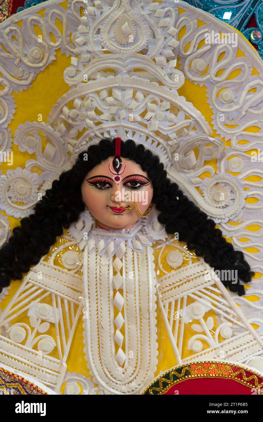 Decorated idol of Hindu Goddess Durga Stock Photo - Alamy