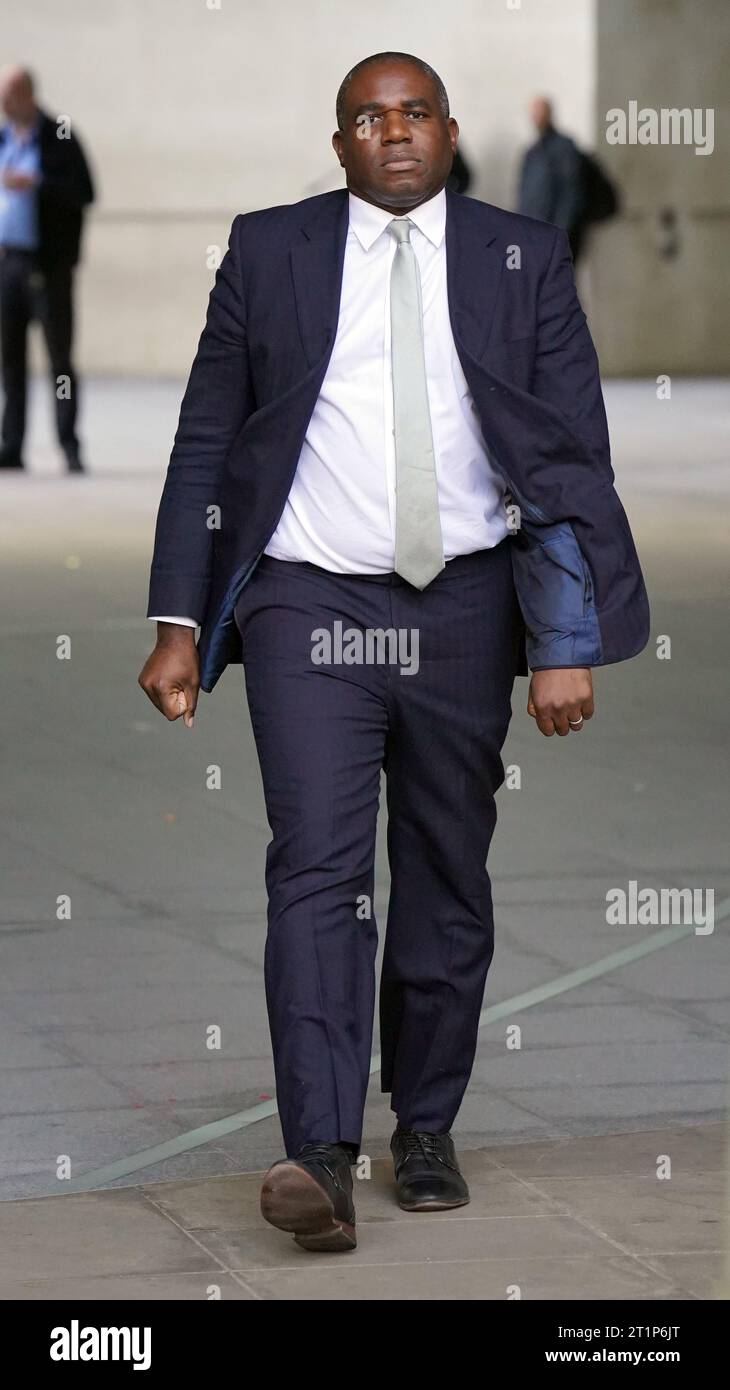 Shadow foreign secretary David Lammy arrives at BBC Broadcasting House ...