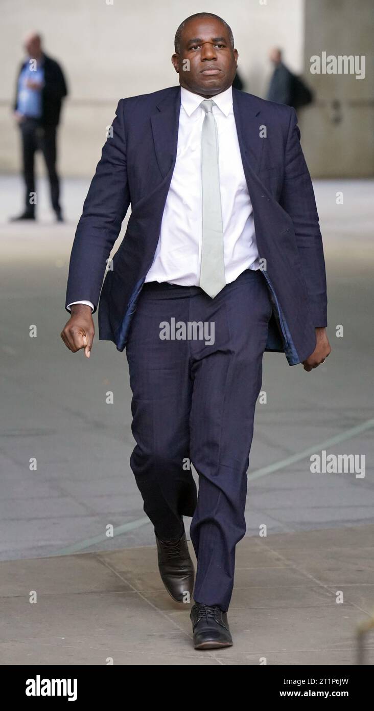 Shadow foreign secretary David Lammy arrives at BBC Broadcasting House ...