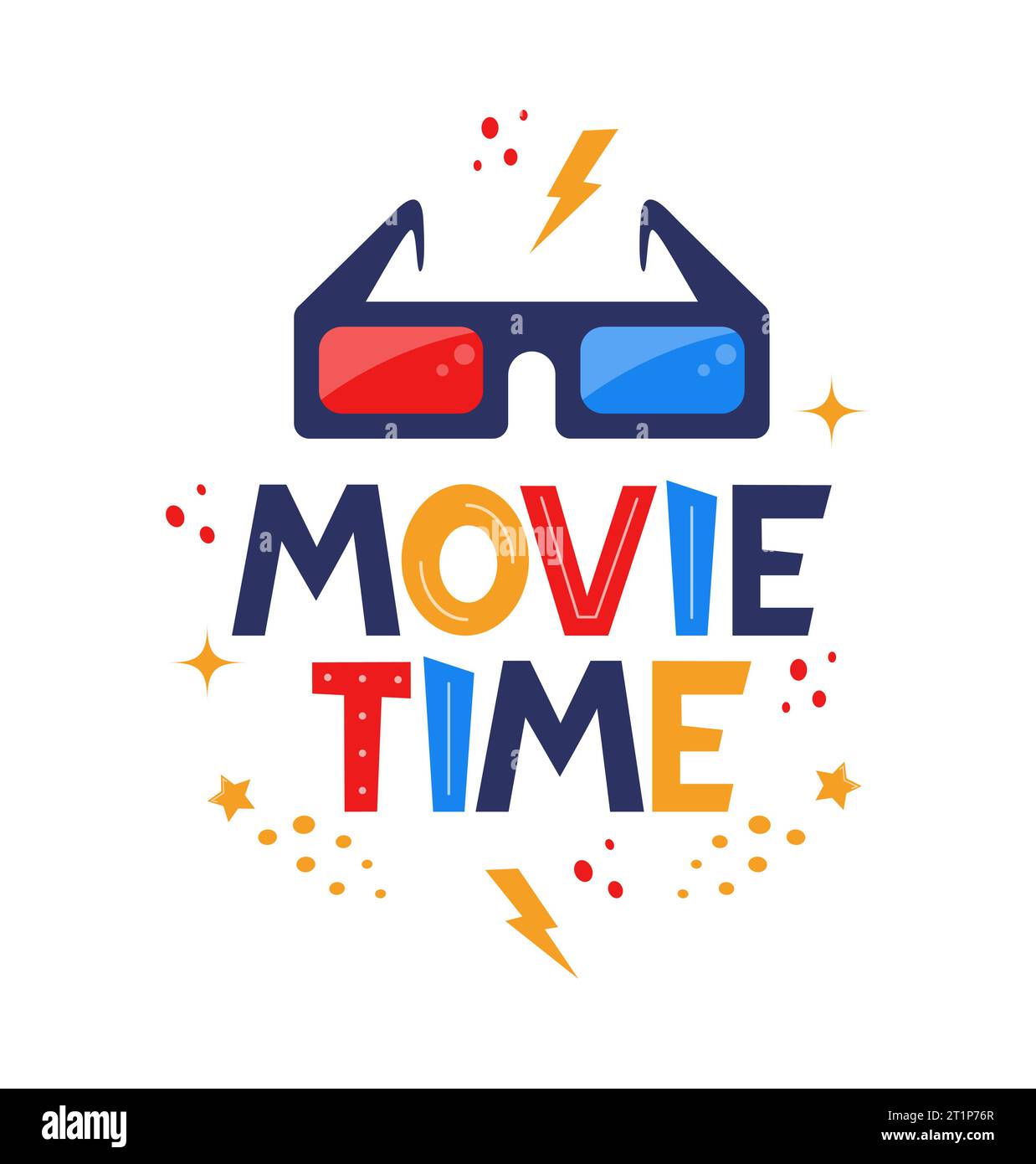 Movie time hand drawing lettering. Creative template for cinema poster ...