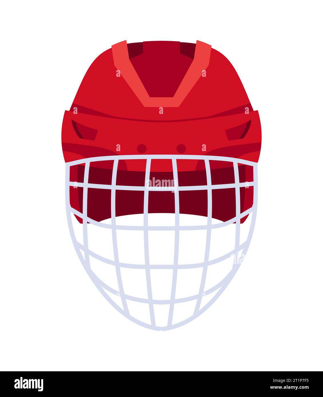 Goalkeeper Hockey Helmet with metal protect visor. Front view. Vector ...