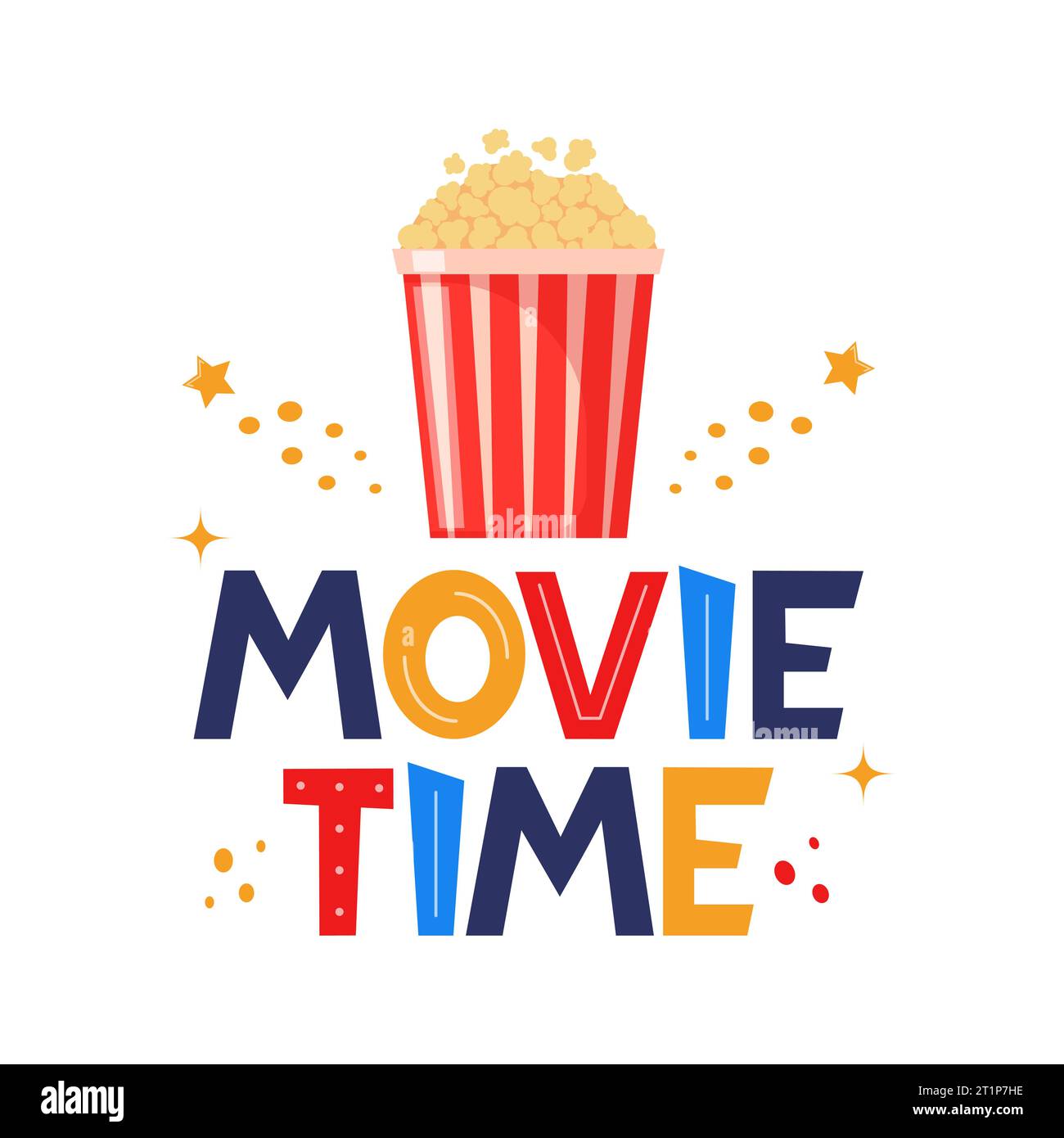 Movie time hand drawing lettering. Creative template for cinema poster ...
