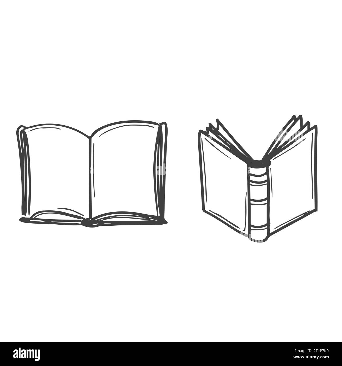 Books vector collection. Pile of books. Hand drawn illustration in ...