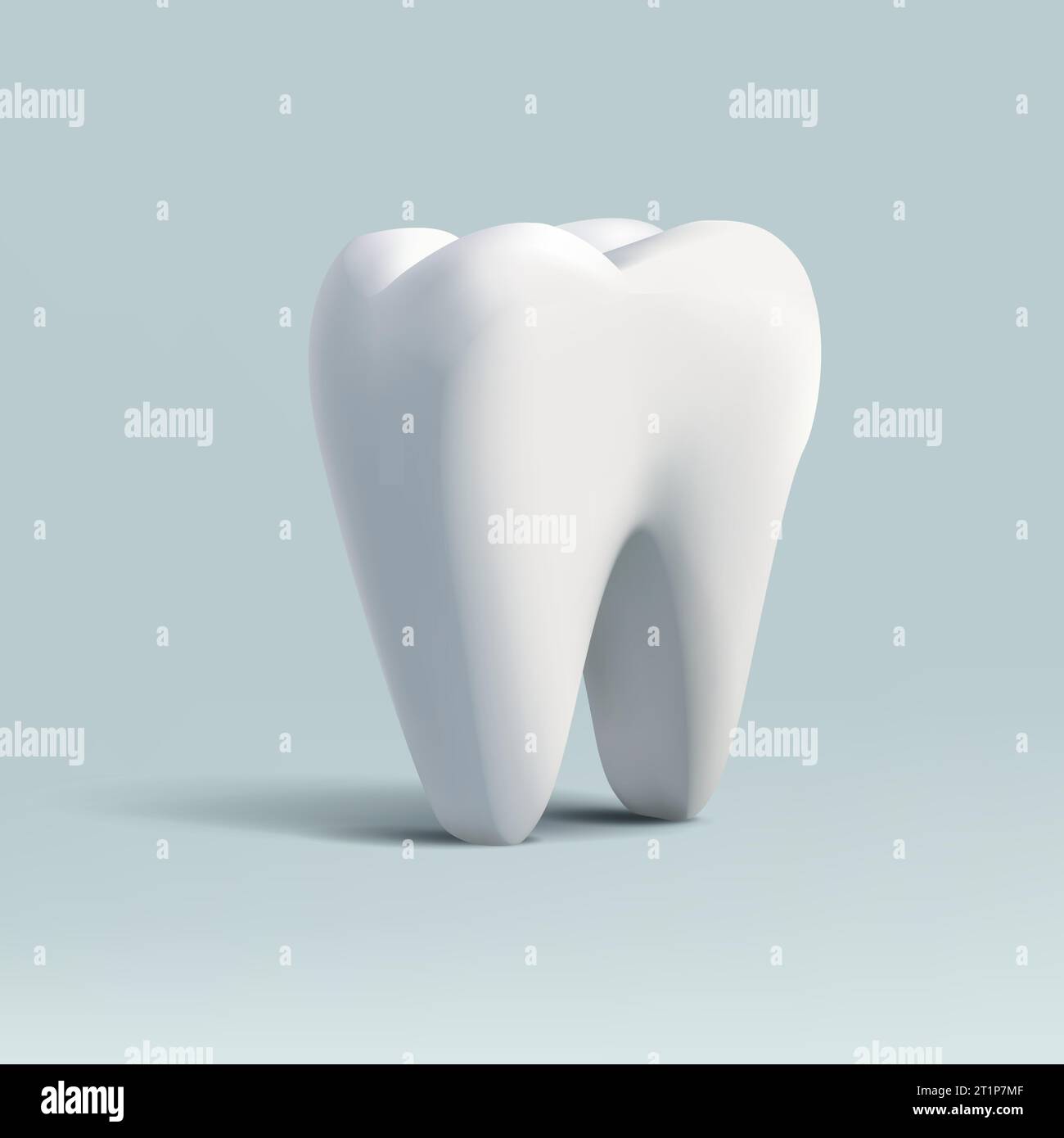Tooth, 3D render vector icon, matte realistic illustration, isolated ...