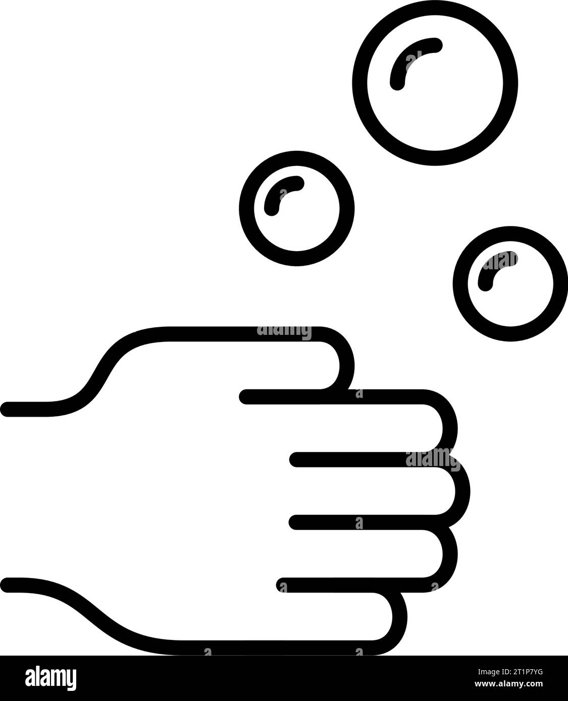 Wash hands healthcare notice. Pixel perfect, editable stroke Stock ...