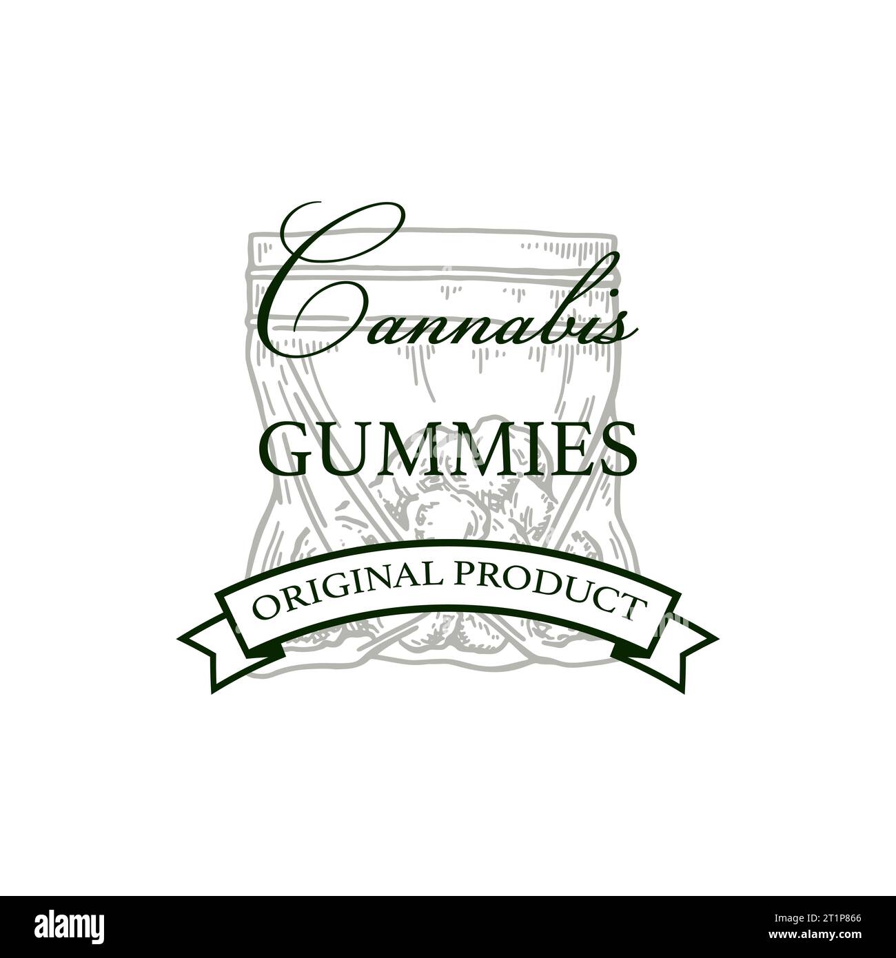 Cannabis product packaging design. Marijuana logo template with hand ...