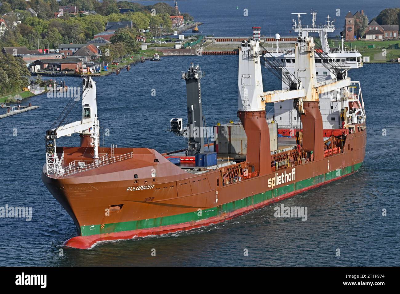 General Cargo Ship PIJLGRACHT passing the Kiel Canal Stock Photo - Alamy