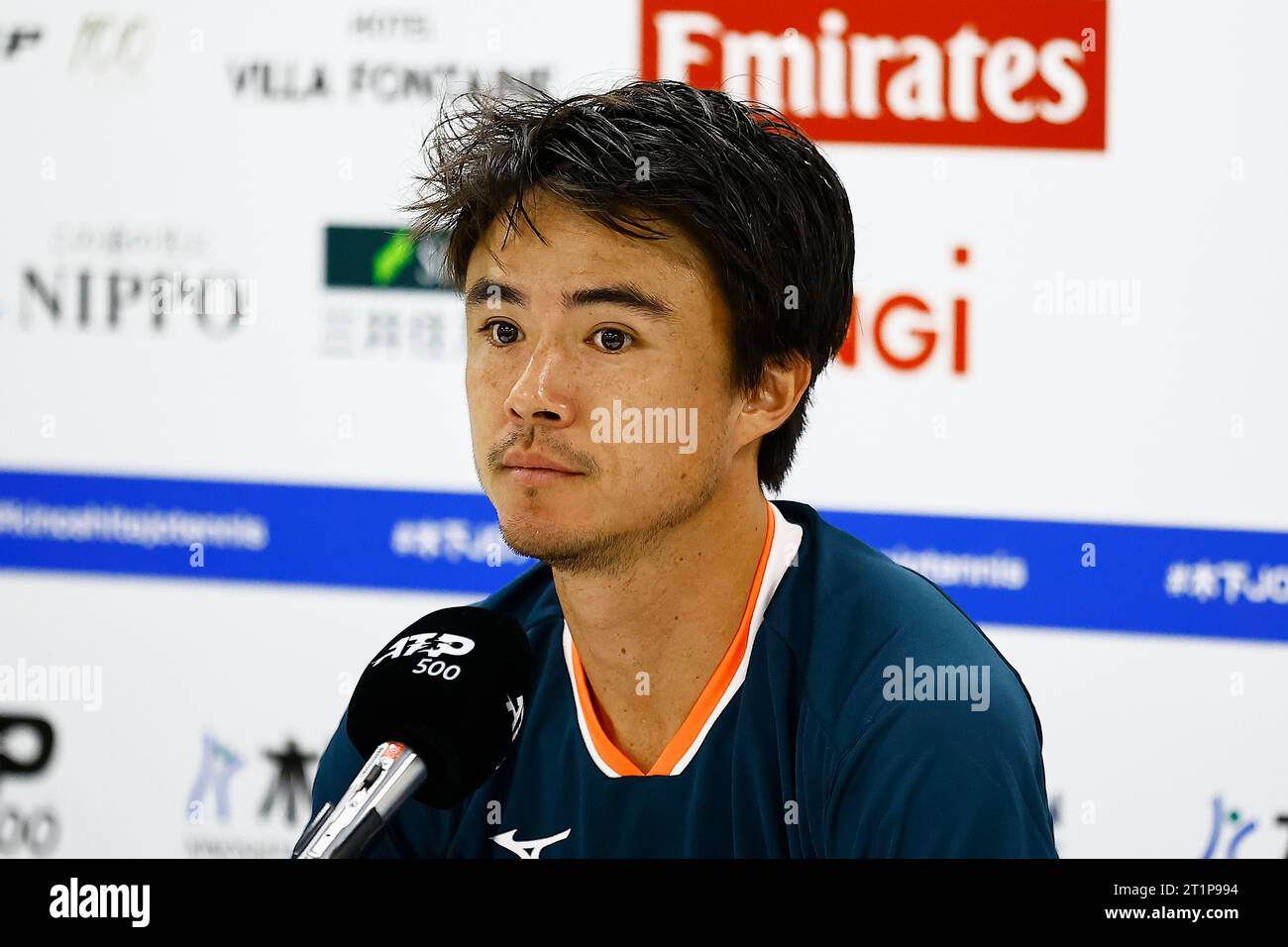 Tokyo, Japan. 15th Oct, 2023. Japanese professional tennis player Taro ...