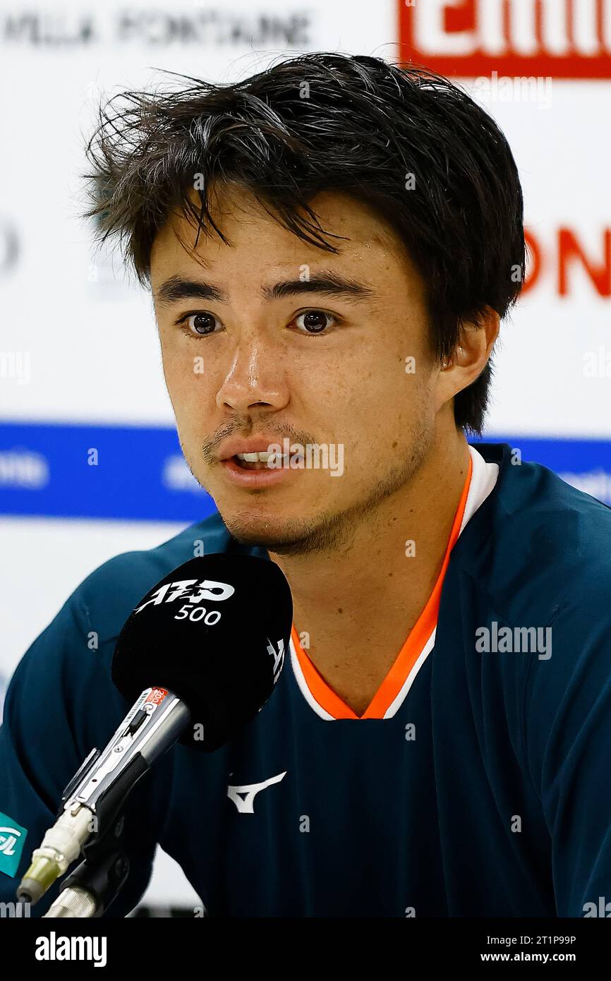 Tokyo, Japan. 15th Oct, 2023. Japanese professional tennis player Taro ...