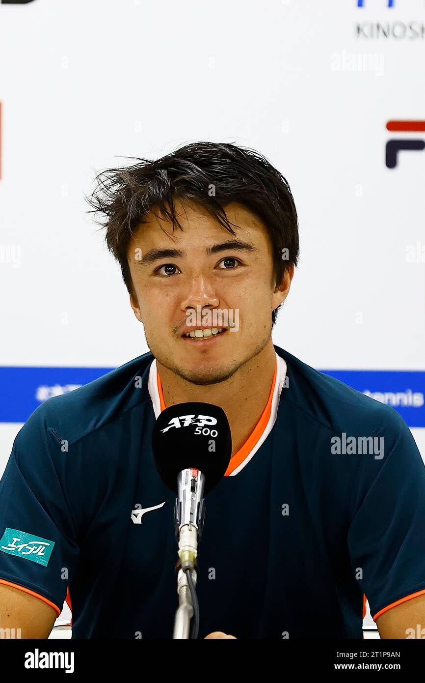 Tokyo, Japan. 15th Oct, 2023. Japanese professional tennis player Taro ...
