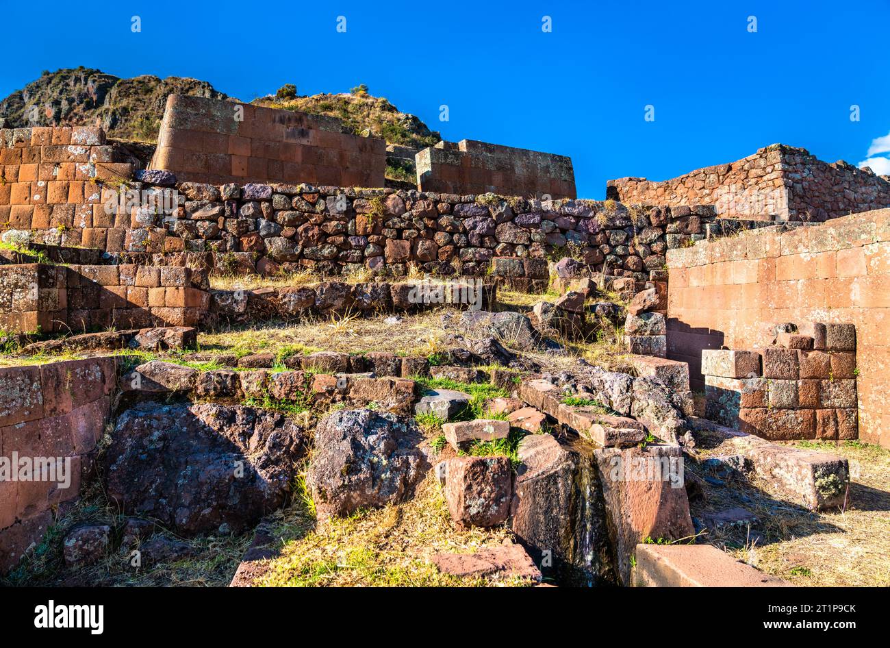 Pisac archaeological complex in the Sacred Valley of the Incas in Peru ...