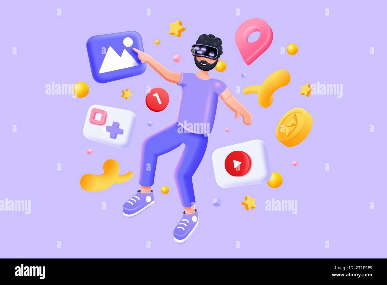 Vr glasses purple not illustration Stock Vector Images - Alamy