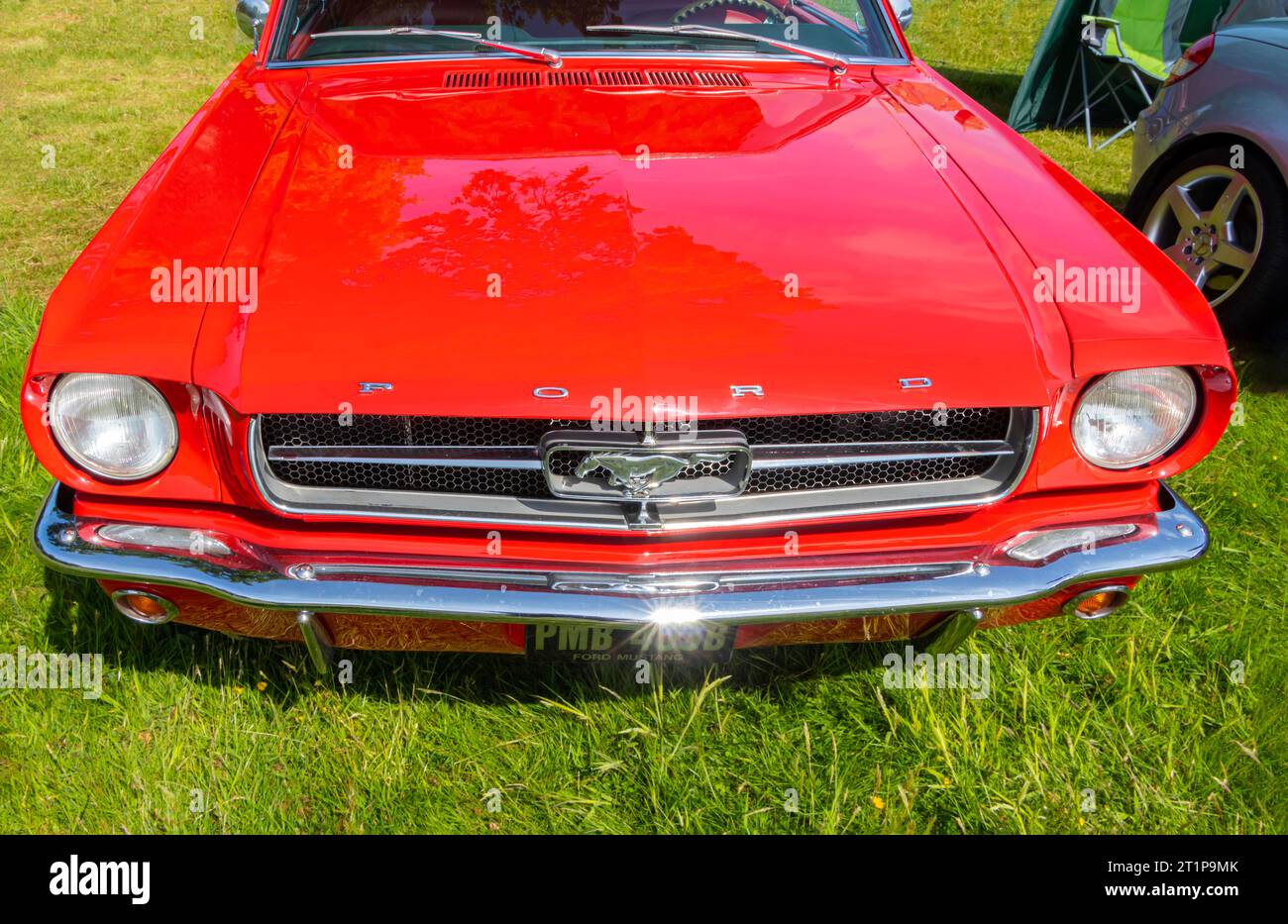 Front of red classic 1964 vintage Ford Mustang Stock Photo - Alamy