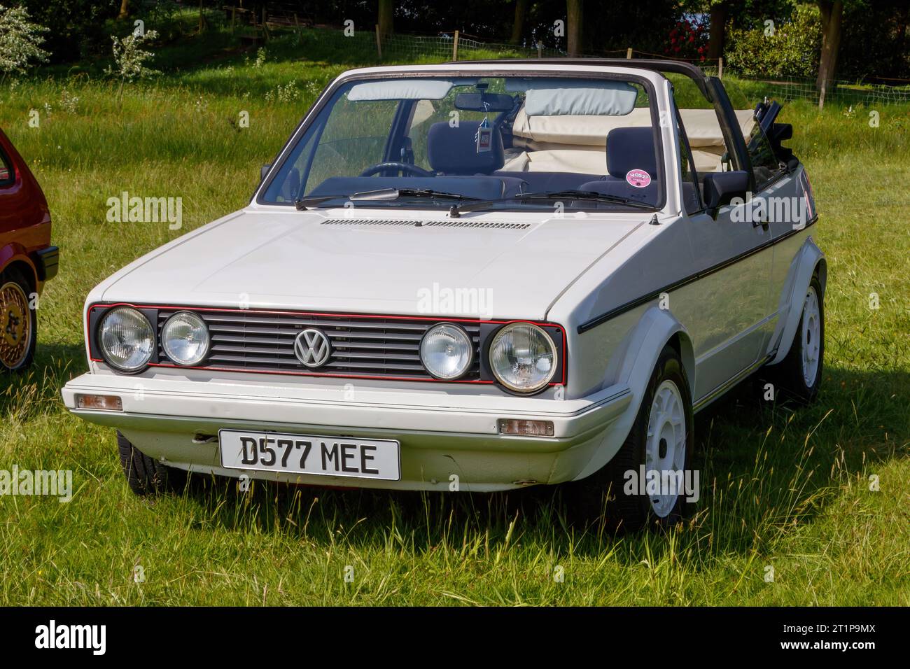 White classic volkswagen golf cabriolet convertible Stock Photo - Alamy