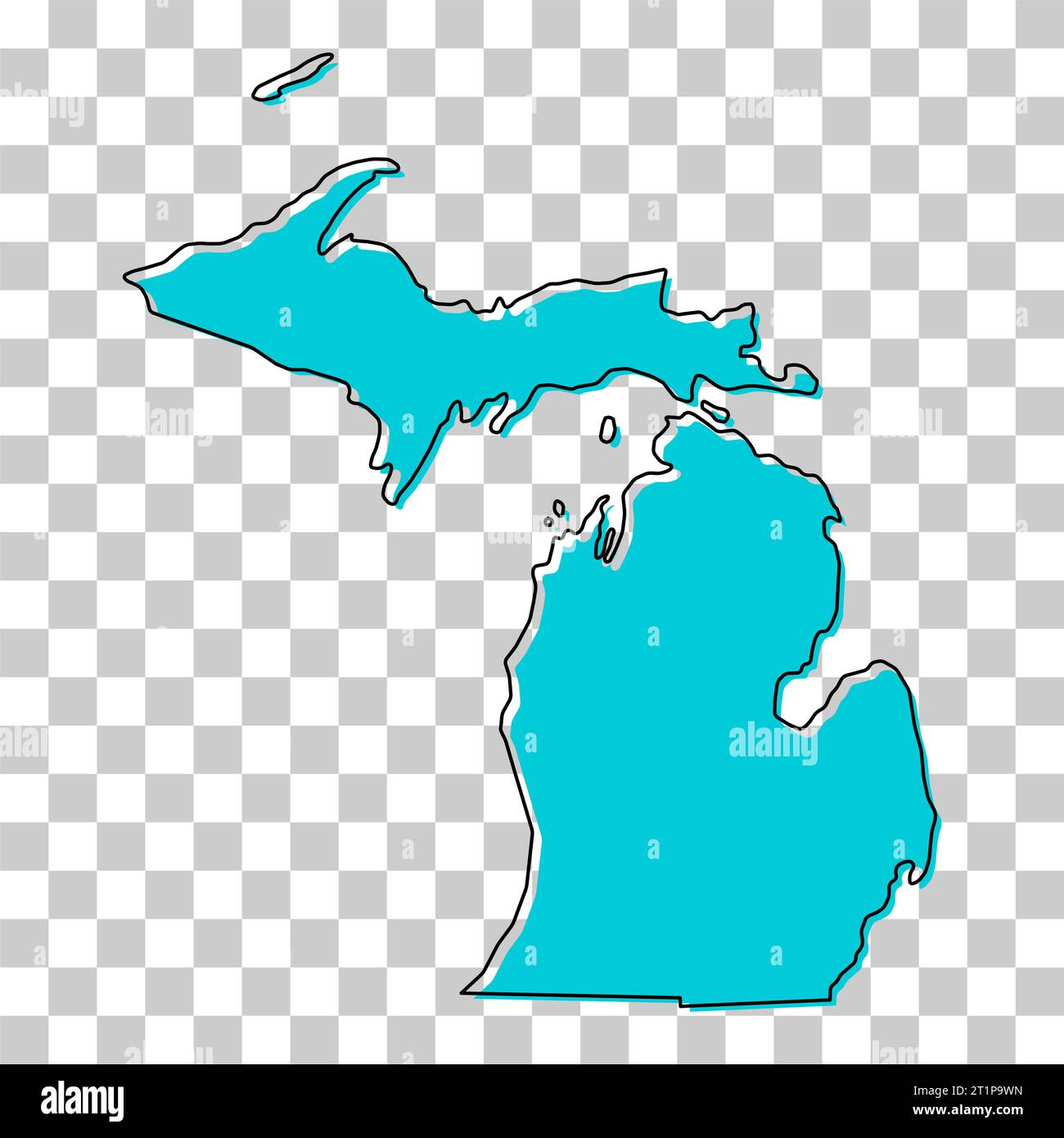 Michigan map shape, united states of america. Flat concept icon symbol ...