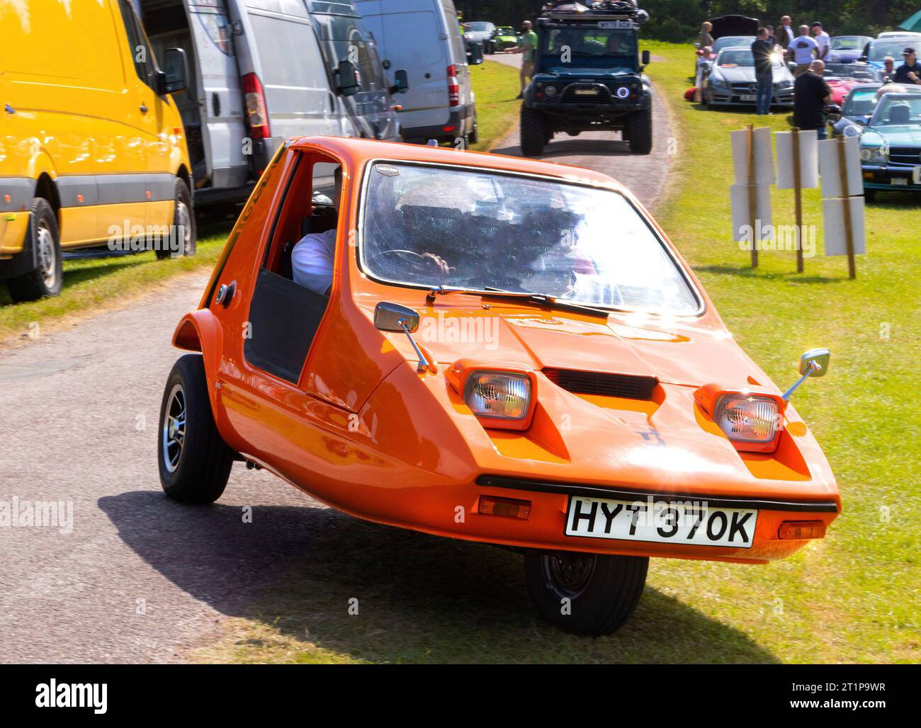 classic vintage three wheeler 1971 orange Bond Bug designeed by Tom ...