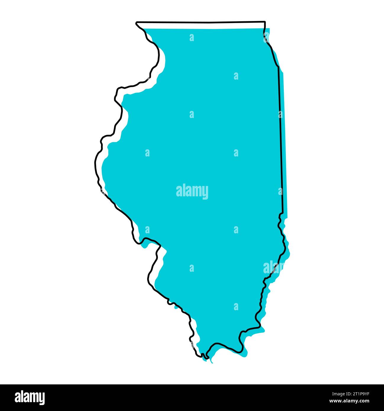 Illinois map shape, united states of america. Flat concept icon symbol ...
