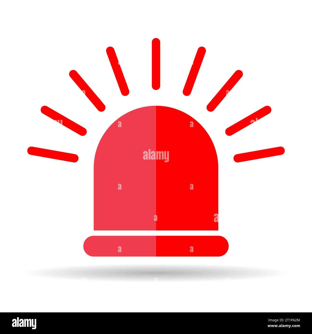 Siren fire alarm shadow sign, signal danger light symbol, ambulance ...