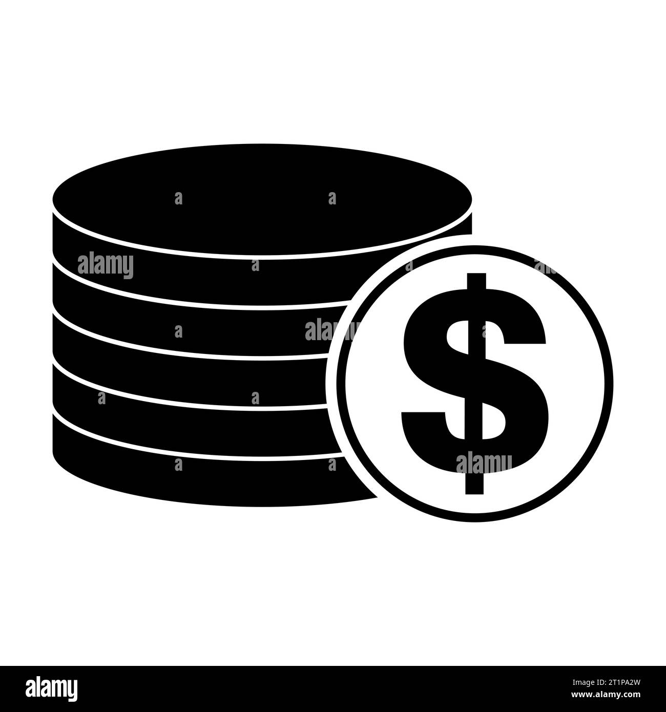 Dollar stack coin, flat icon money design, cash sign vector ...