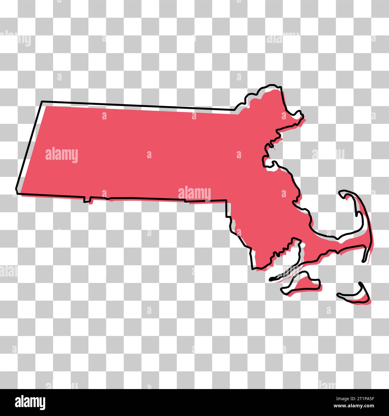 Massachusetts map shape, united states of america. Flat concept icon ...