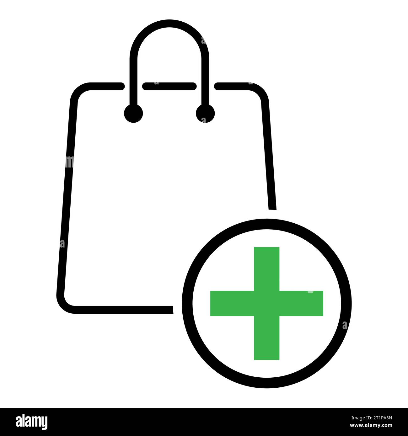 Shopping bag line icon, supermarket paper plastic package sign, eco ...
