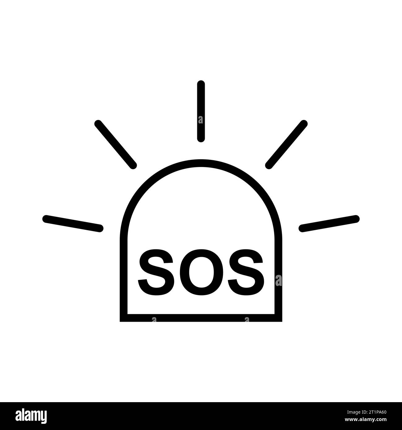 SOS help icon, safety support alert flat design, save vector ...