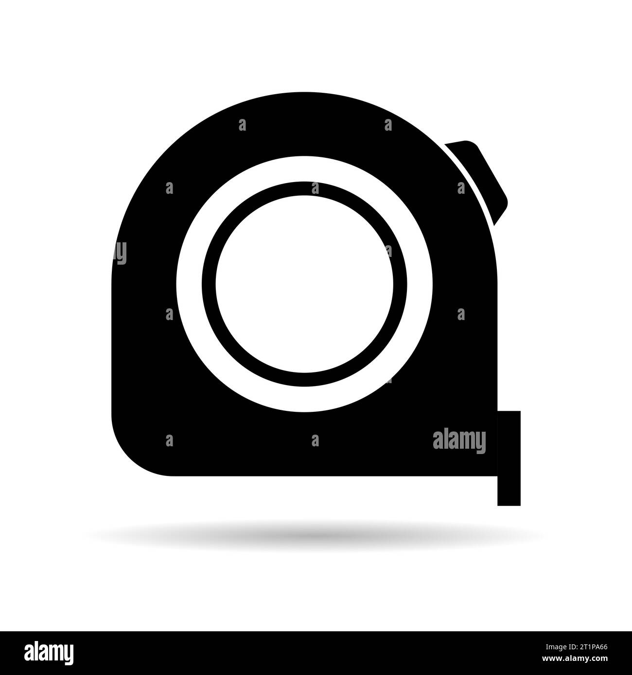 Measurement tape icon shadow, measure tool concept design symbol ...