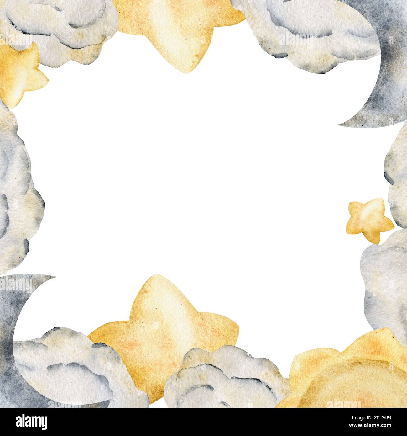 Watercolor hand drawn illustration, magical cosmos universe items, moon ...