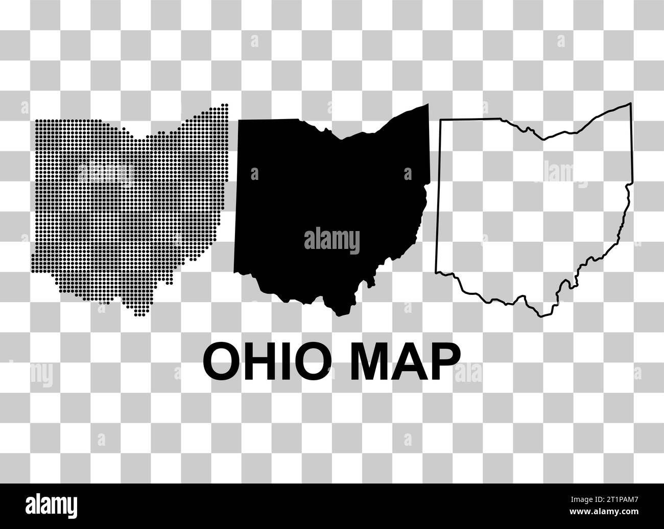 Set of Ohio map, united states of america. Flat concept symbol vector ...
