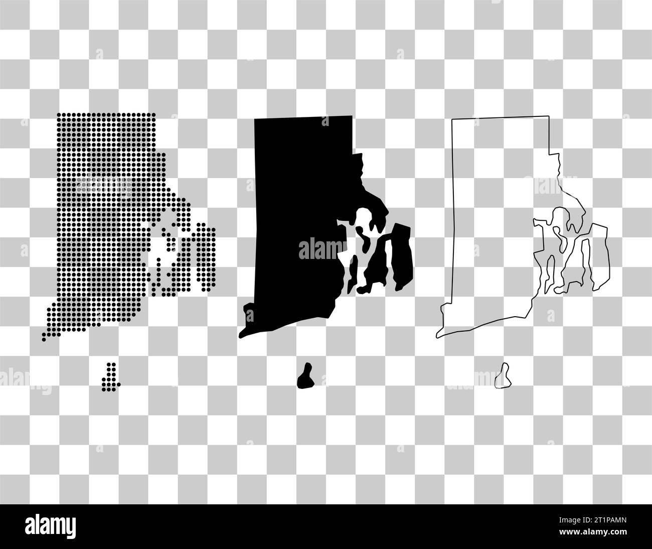 Set of Rhode island map, united states of america. Flat concept symbol ...