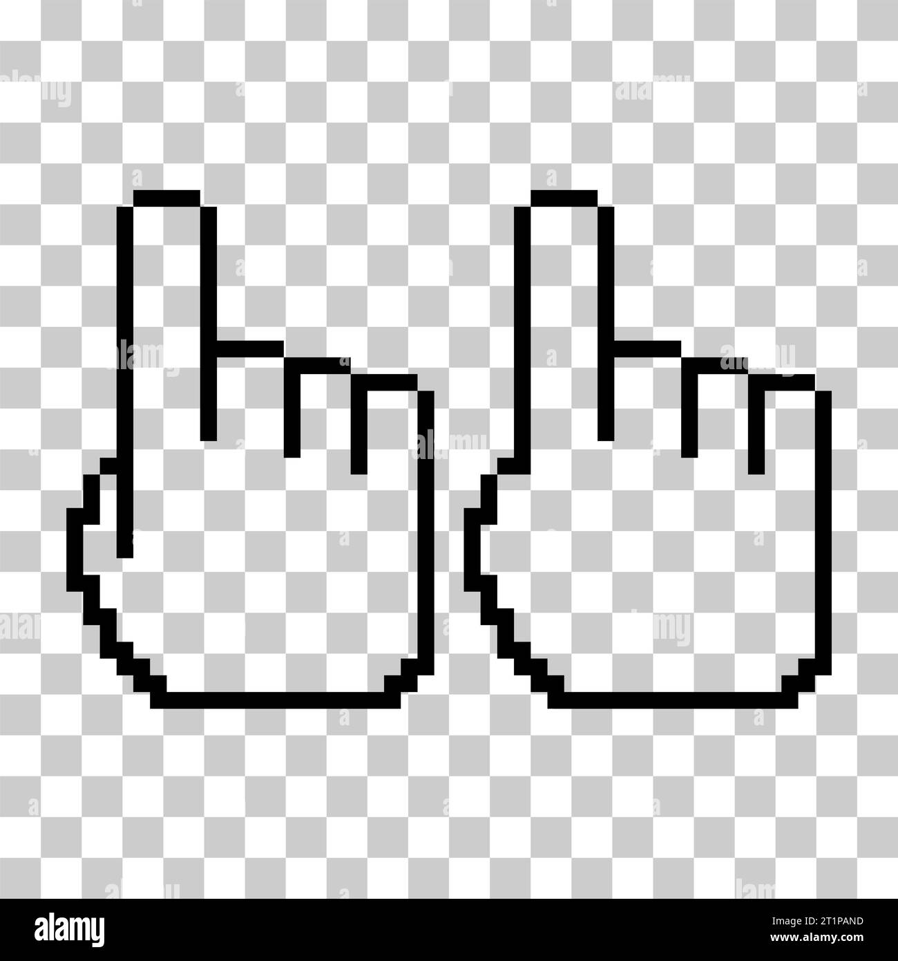 Set of finger pixel icon, web cursor click mouse symbol, computer pointer vector illustration ...