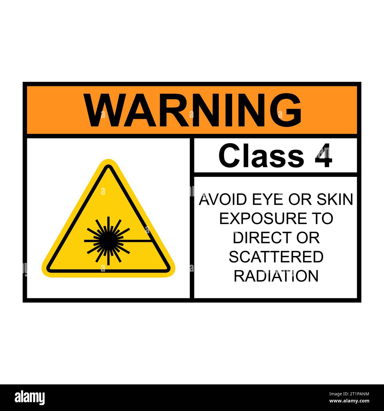 Laser radiation danger class 4 label icon, safety information symbol ...
