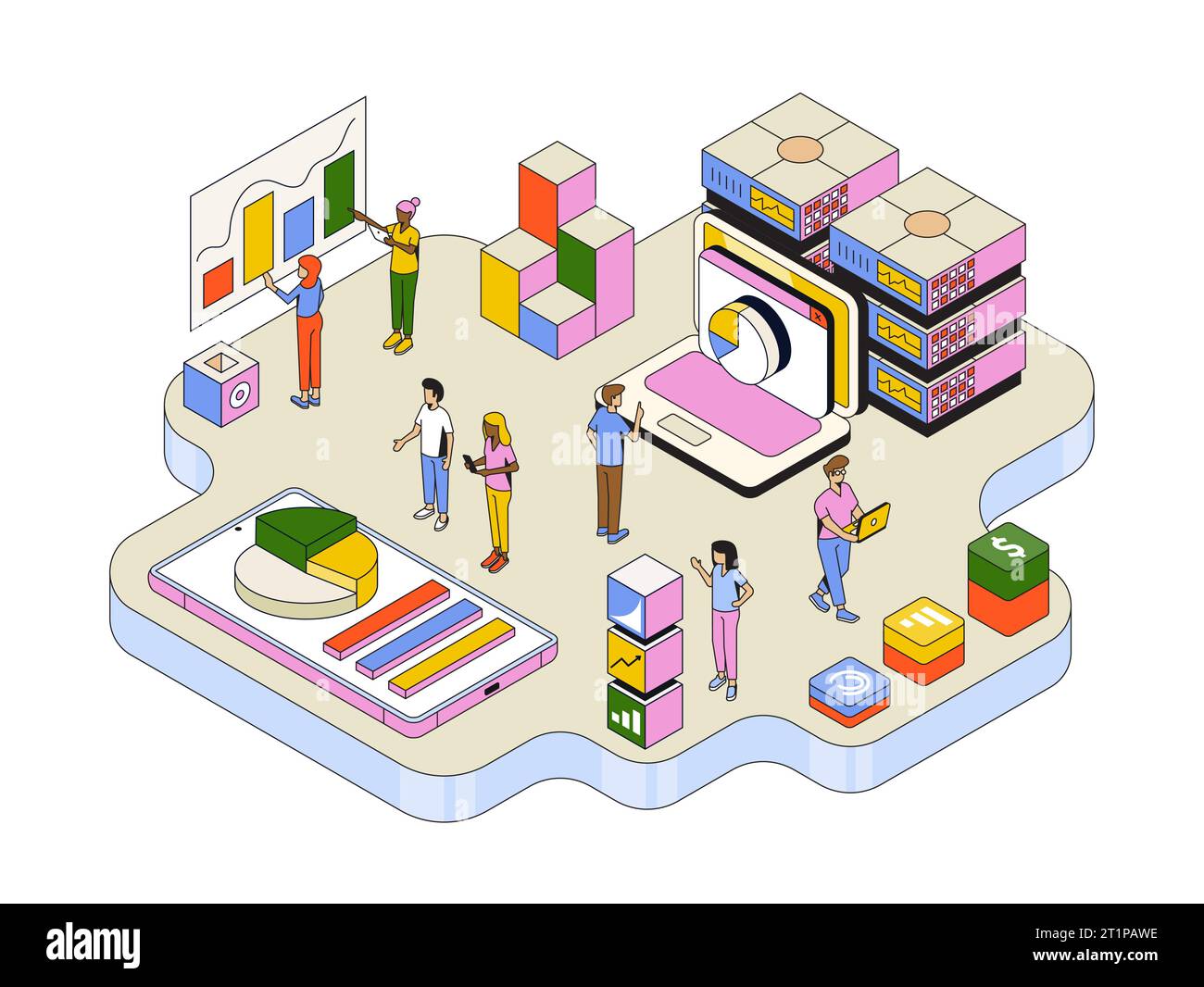 Smart working vector vectors Cut Out Stock Images & Pictures - Alamy