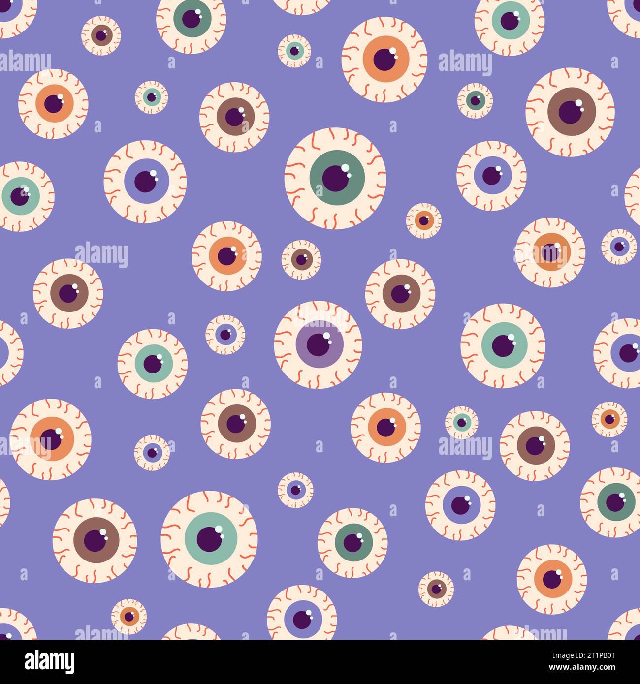 Halloween colorful eyeballs seamless pattern. For backdrop, wrapping ...