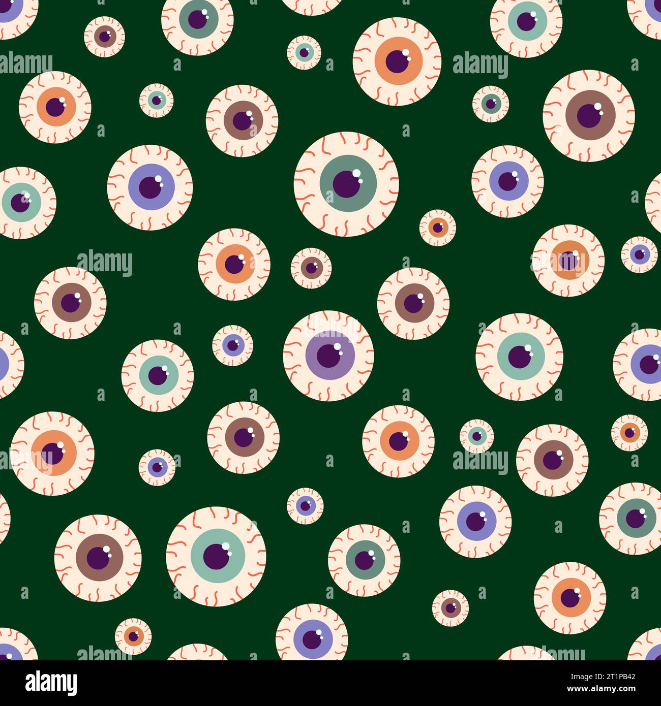 Halloween colorful eyeballs seamless pattern. For backdrop, wrapping ...
