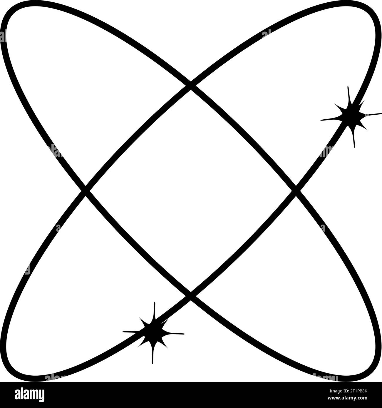 Y2k geometric shape, minimalist frame with stars. Retro design element ...