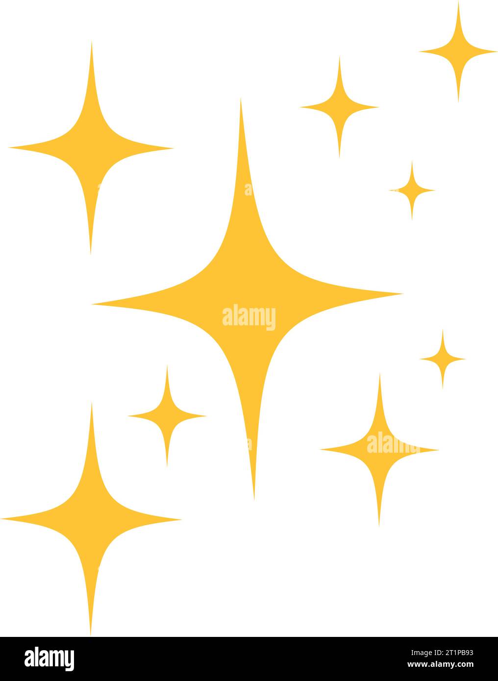Yellow sparkle, sparkling stars, shiny flashes of fireworks. Collection original stars. Vector ...